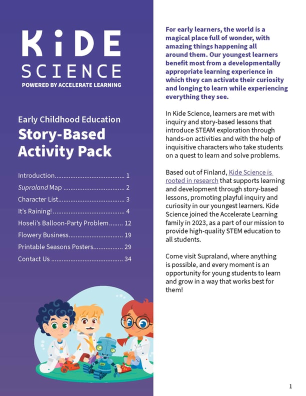 Early Learning Story-Based, Playful Inquiry Lesson Pack | Kide ...