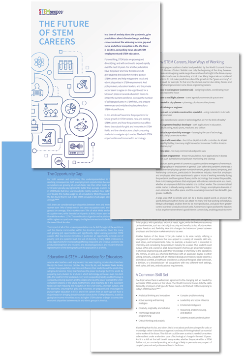 The Future of STEM Careers on the Rise: Whitepaper & Classroom Poster