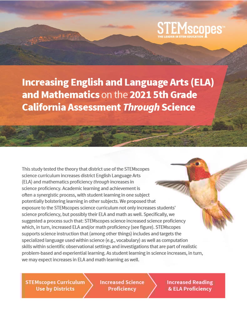 Case Study: Increasing ELA and Mathematics Learning Through Science
