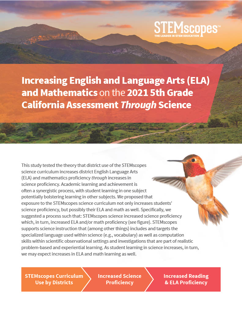 Case Study: Increasing ELA and Mathematics Learning Through Science